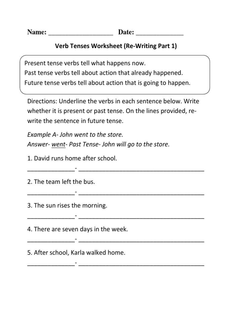Verb Tenses Re Writing P 1 Beginner | PDF