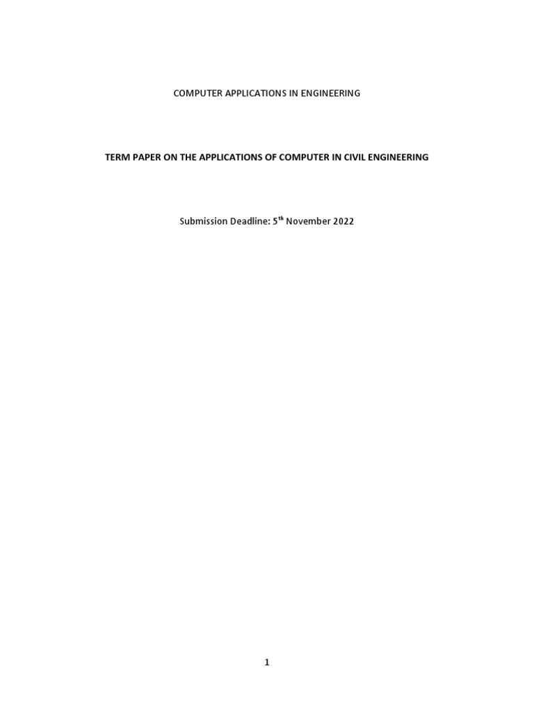 TERM PAPER On Computer Applications in Civil Engineering | PDF ...