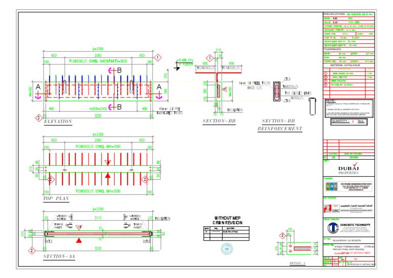 Elevation Section-Bb Section-Bb Reinforcement: +3.490 FFL F. Floor | PDF | Precast Concrete ...