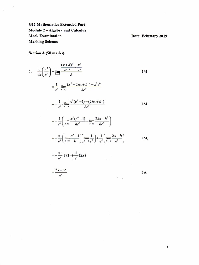 Dbs s6 1819 Mock Math Ep (m2) Solution | PDF Dbs s6 1819 Mock Math Ep (m2) Solution | PDF