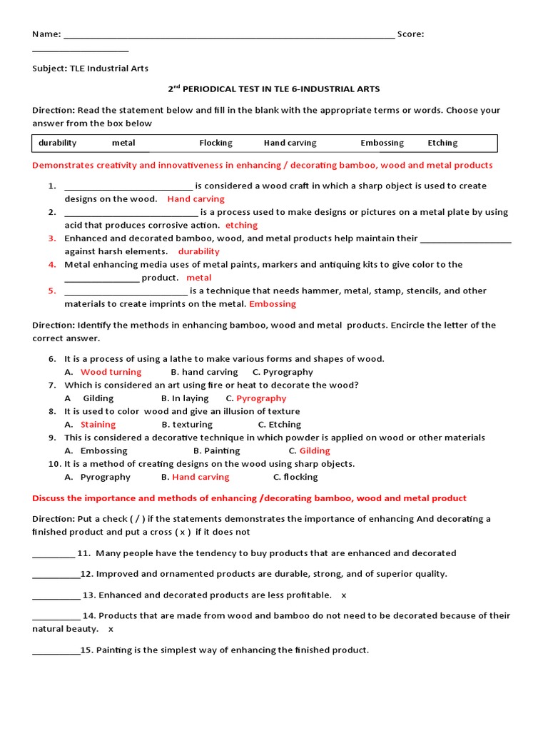 2ND Periodical Test in Tle 6-Ia | PDF | Screw | Electrical Connector 2ND Periodical Test in Tle 6-Ia | PDF | Screw | Electrical Connector