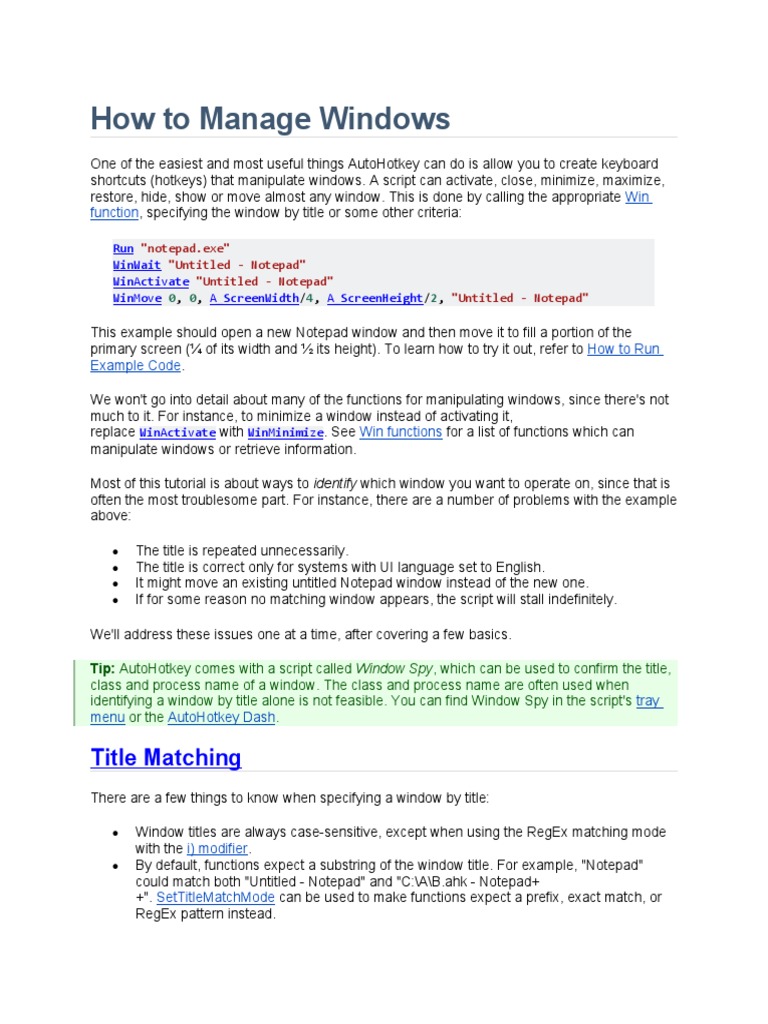 How To Manage Windows | PDF | String (Computer Science) | Computer ...