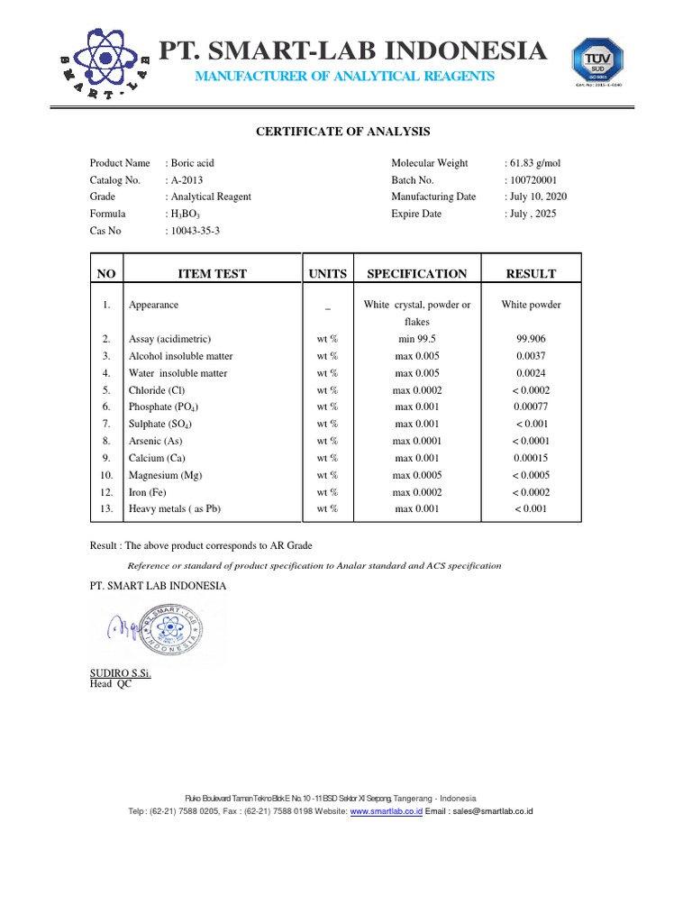 Boric Acid | PDF | Physical Sciences | Chemical Elements