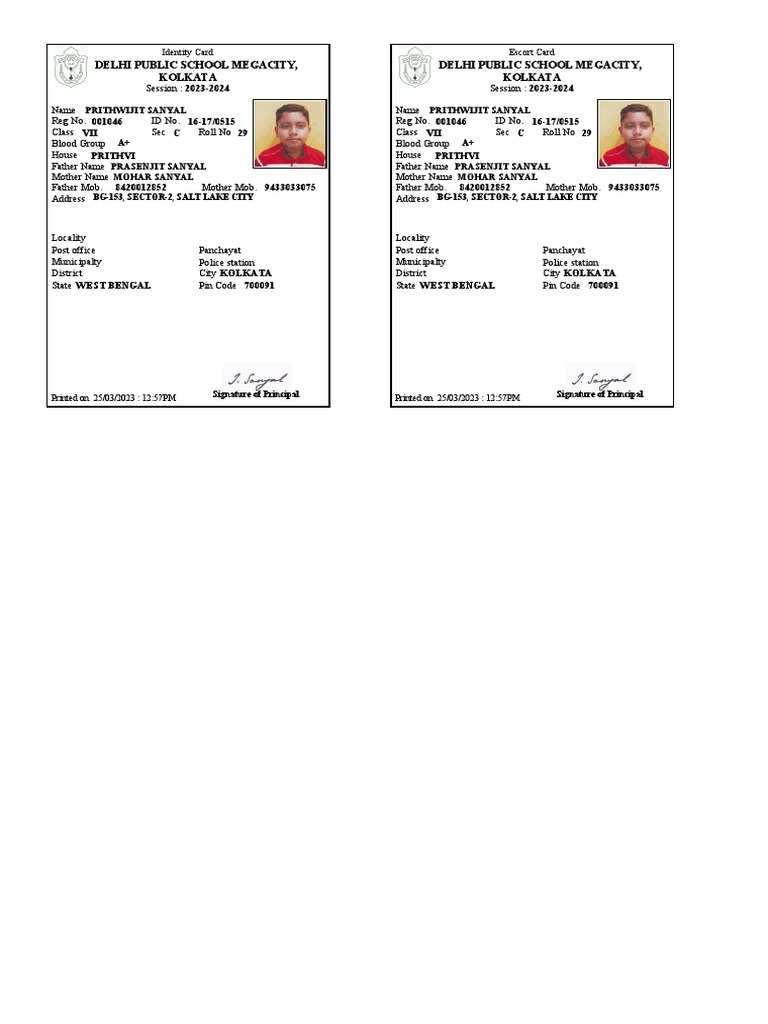 Very Important ID Card 2023-2024 | PDF