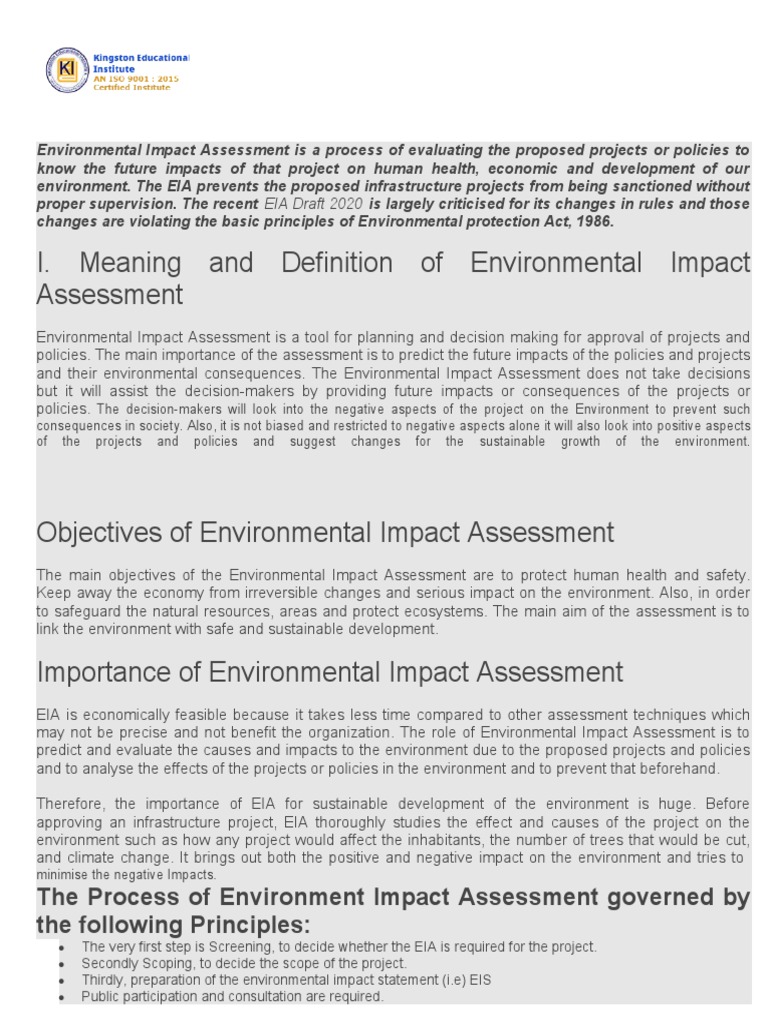 EIA (Bba) | Download Free PDF | Environmental Impact Assessment ...