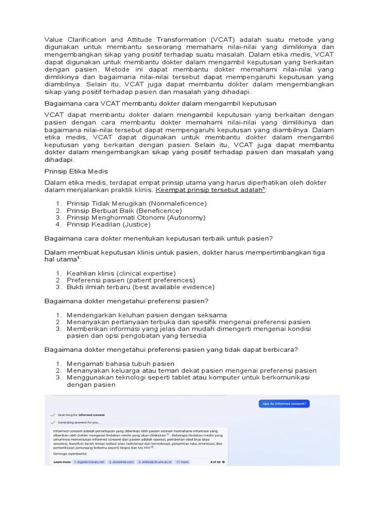 VCAT untuk Keputusan Etis Dokter | PDF