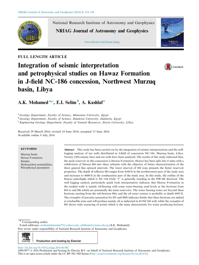 Seismic and Petrophysical Analysis of Hawaz Formation | PDF ...