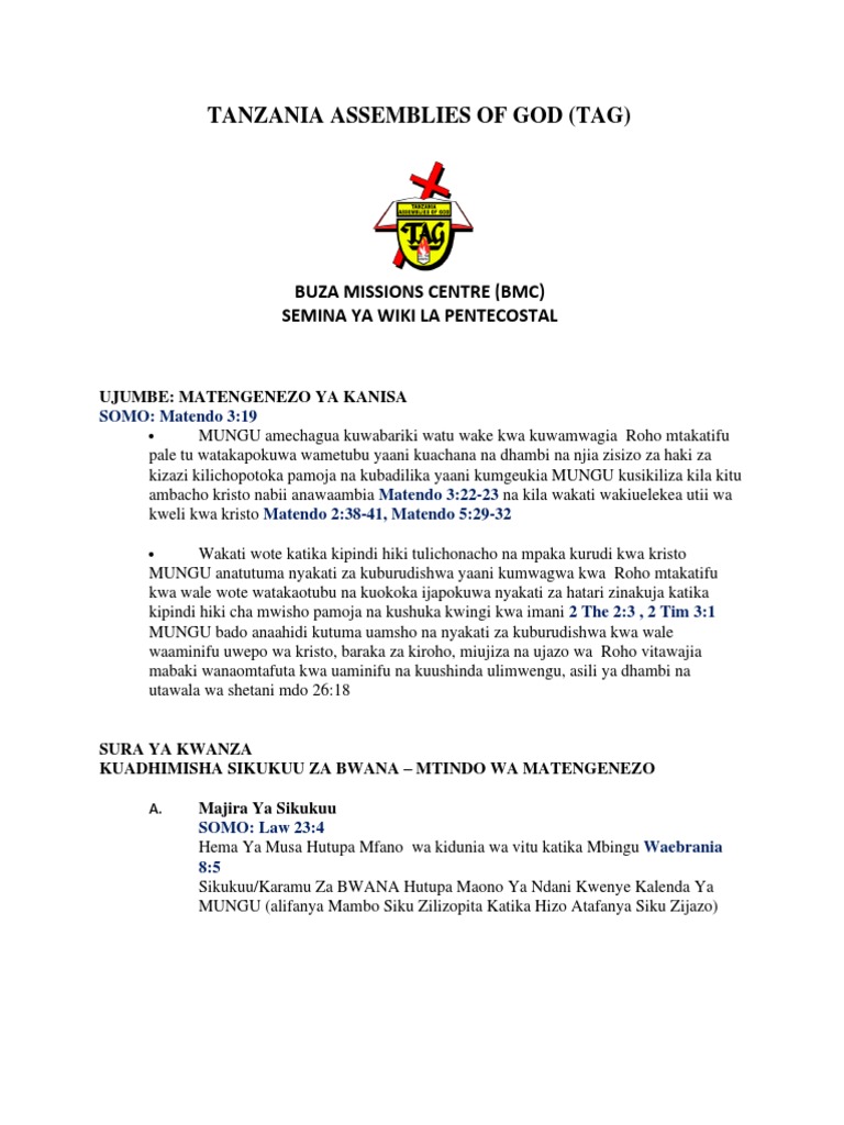 Matengenezo Ya Kanisa | PDF