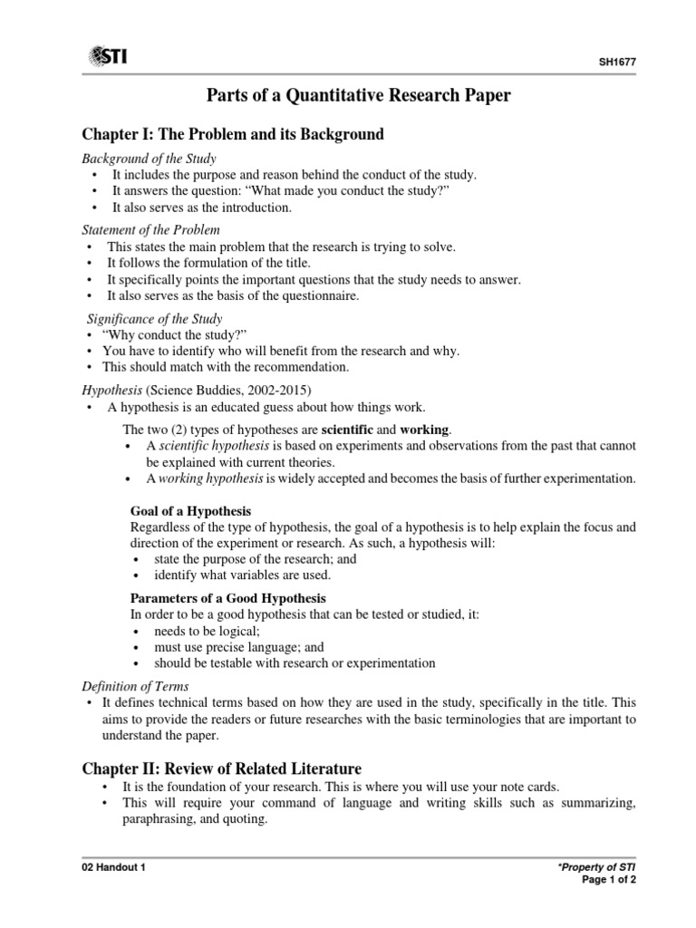 A Guide to the Essential Components of a Quantitative Research Paper ...
