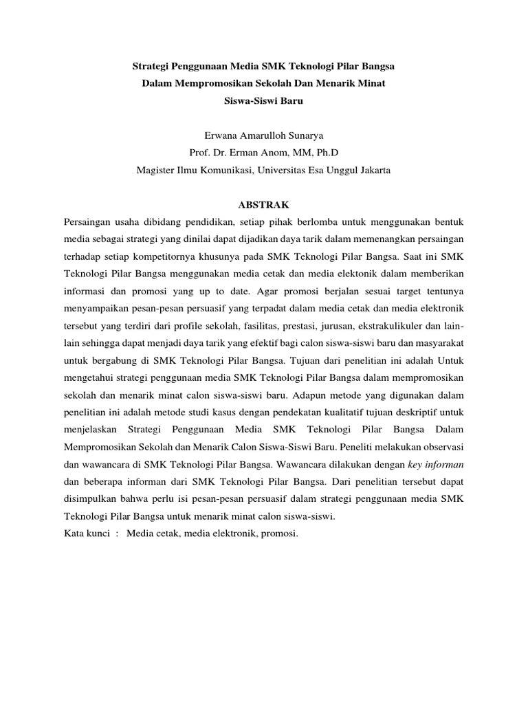 Strategi Penggunaan Media SMK Teknologi Pilar Bangsa Dalam ...
