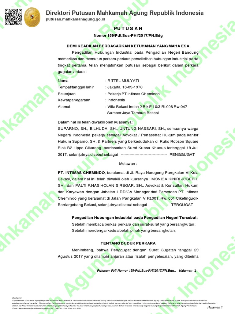 Putusan 159 PDT - Sus-Phi 2017 PN - Bdg. 20230406083947 | PDF