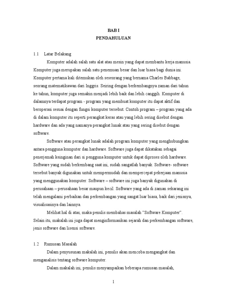 Sejarah dan Definisi Software Komputer | PDF