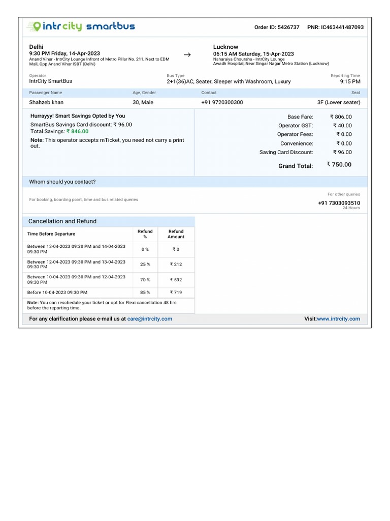 SmartBus Ticket Details | PDF | Passenger Rail Transport | Transport