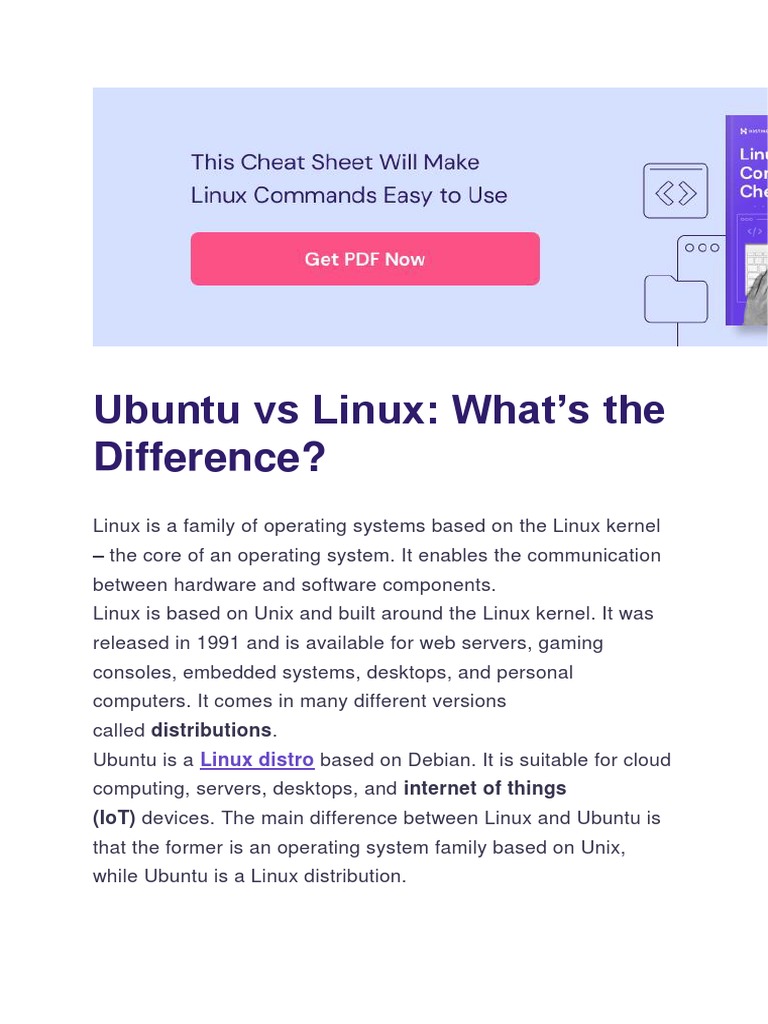 Ubuntu vs Linux: Key Differences | PDF