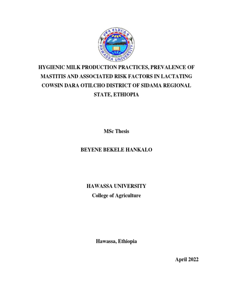 Animal Production MSC Thesis BEYENE - BEKELE - HANKALO - MScTHESIS ...