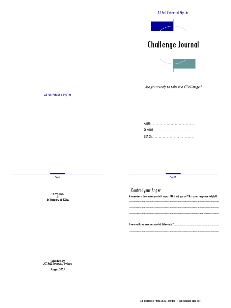 Challenge Journal Original Ed | PDF | Anger | Thought