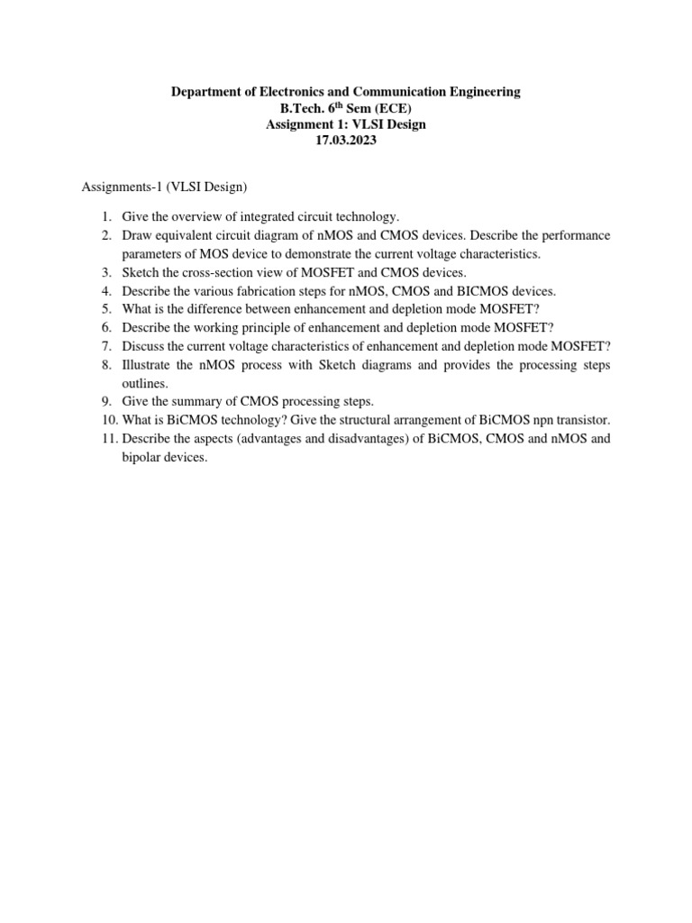 Assignments 1 Vlsi Pdf