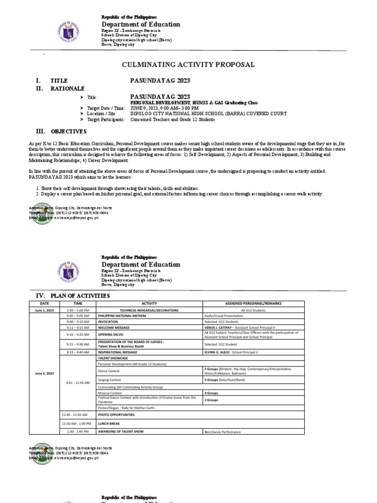 Culminating Activity | PDF | Curriculum