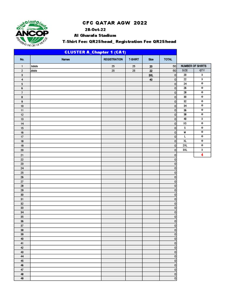 AGW-T-Shirt-Registration Form | PDF