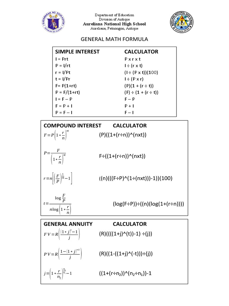 General Math Formula | PDF