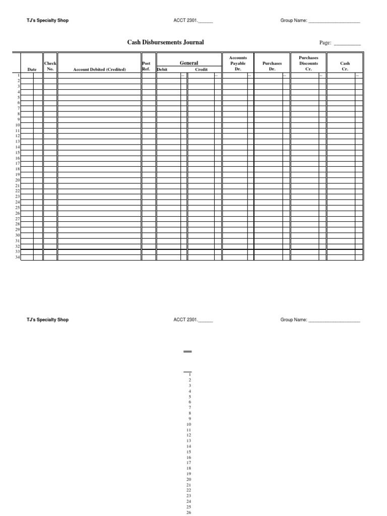 Cash Disbursements Journal: General | PDF