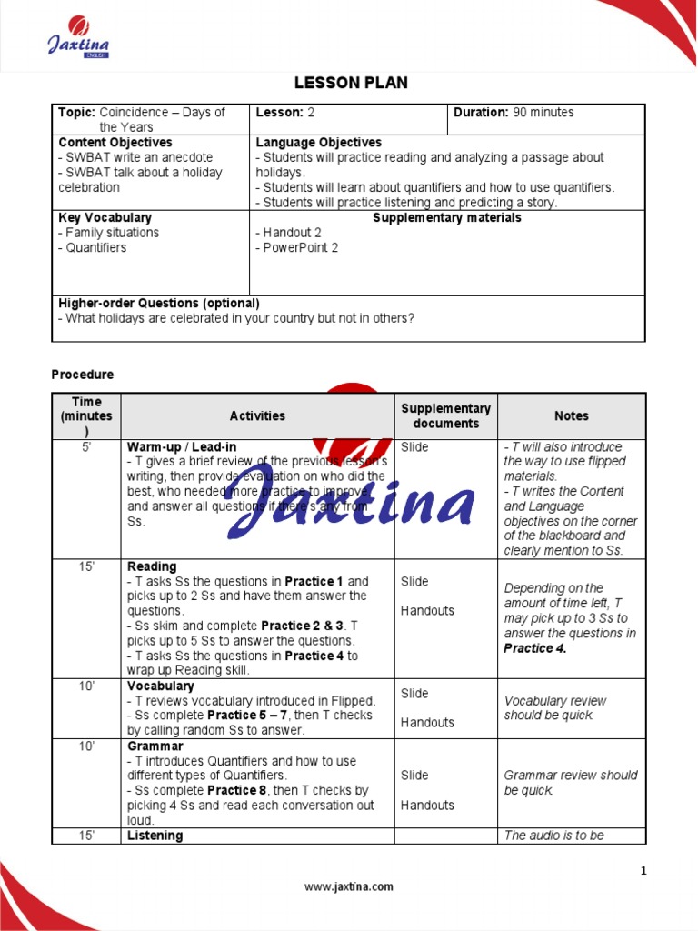 Lesson Plan 2_TC_Final Checked | PDF | Applied Linguistics | Pedagogy