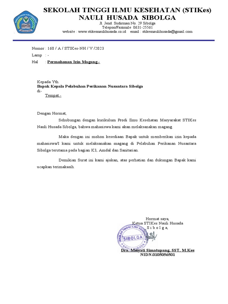 Surat Magang Dan MOU 2023 | PDF