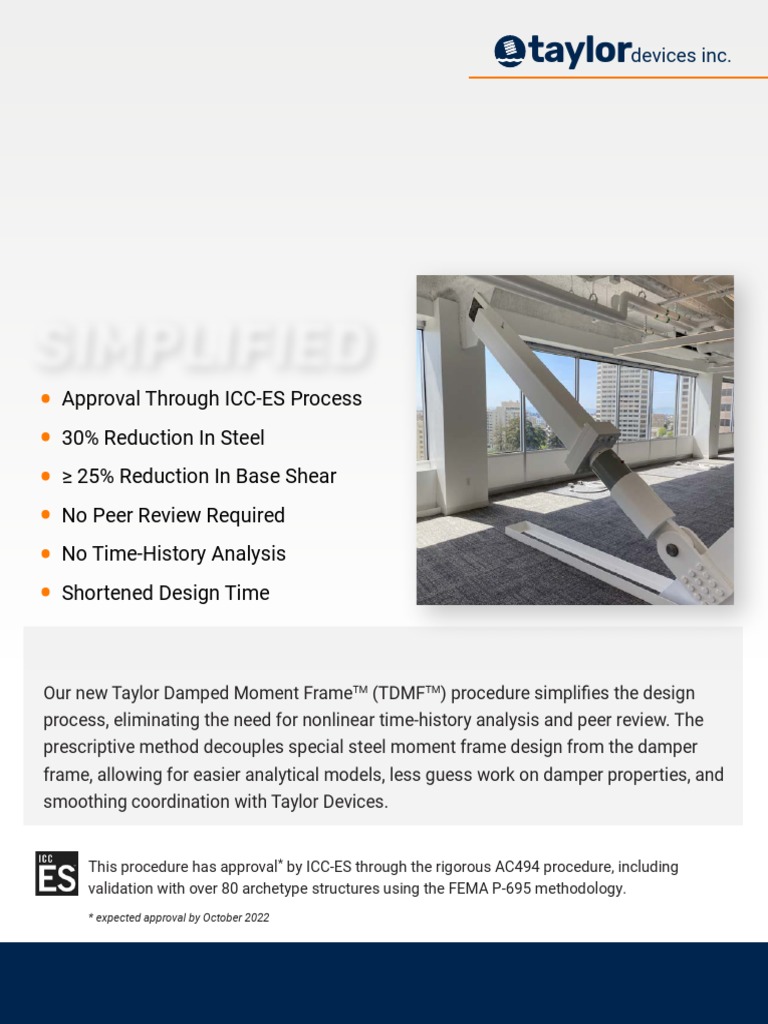 Simplified Taylor Damped Moment Frame Design | PDF