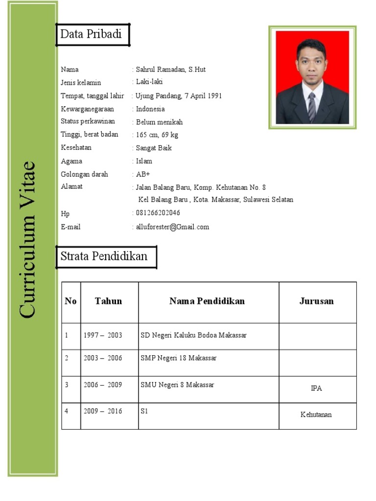 SPV CV - Sahrul | PDF