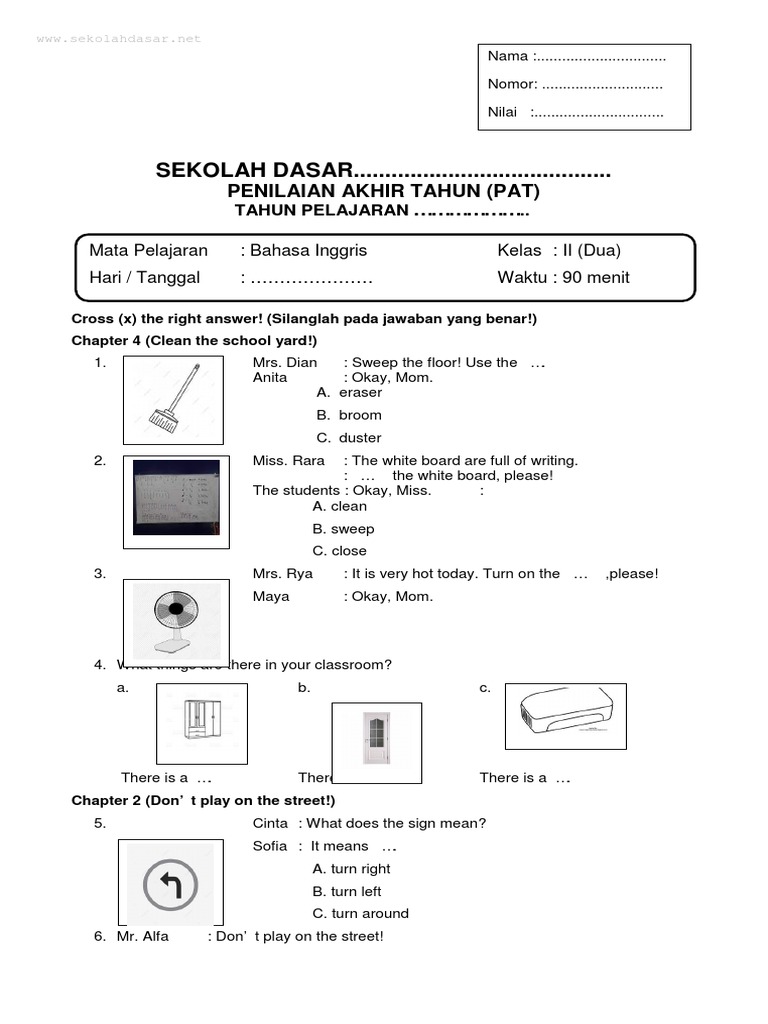 Soal Pat Bahasa Inggris Kelas 2 | PDF | Human Communication | Linguistics