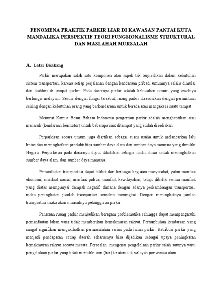 Salah Satu Contoh Latar Belakang Proposal | PDF | Pengelolaan Keuangan ...