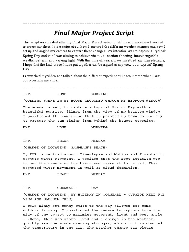 Final Major Project Script | PDF Final Major Project Script | PDF