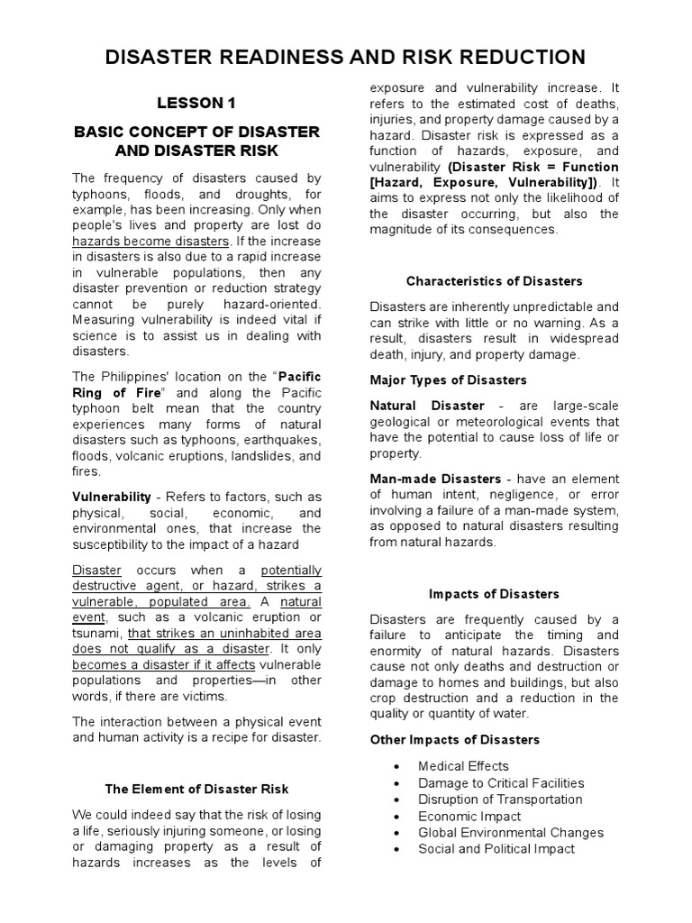 DRRR-Notes1 1 | Download Free PDF | Hazards | Natural Disasters