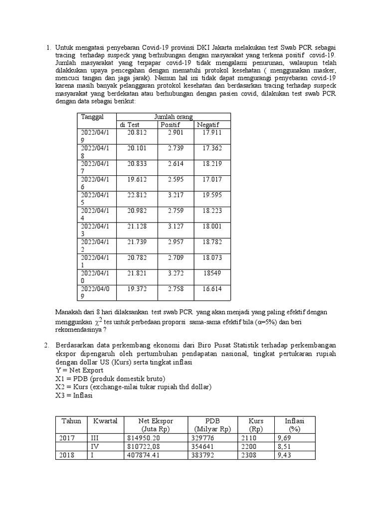 Latihan Soal Statistik FTIK Pra UAS 2023 | PDF