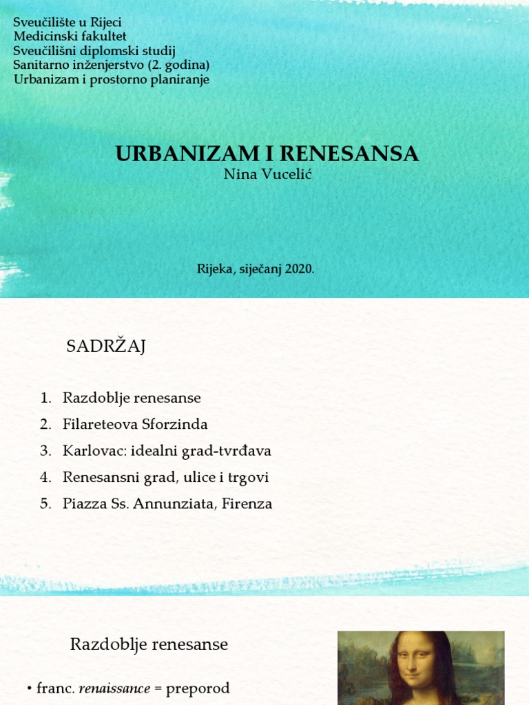 Urbanizam I Renesansa | PDF