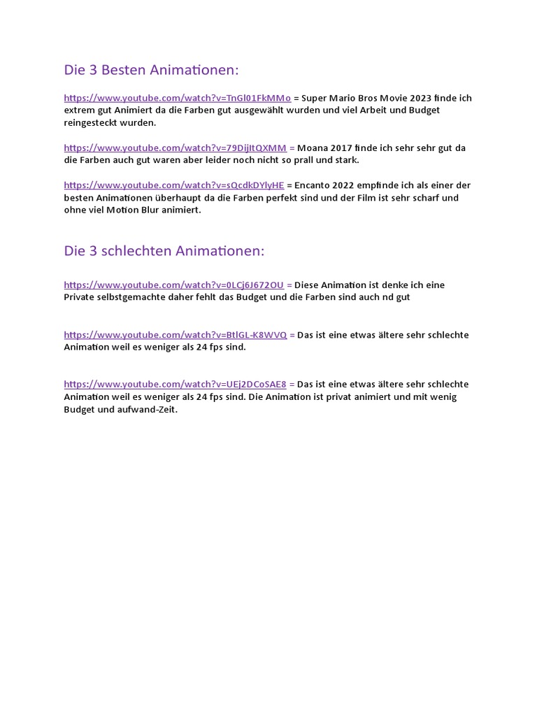 Die 3 Besten Animationen | PDF Die 3 Besten Animationen | PDF