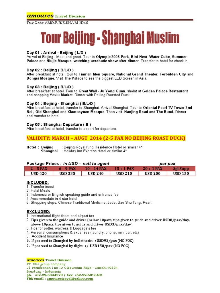 Amo-C-Bjs-Sha M 5d4n-Aug'14 | PDF