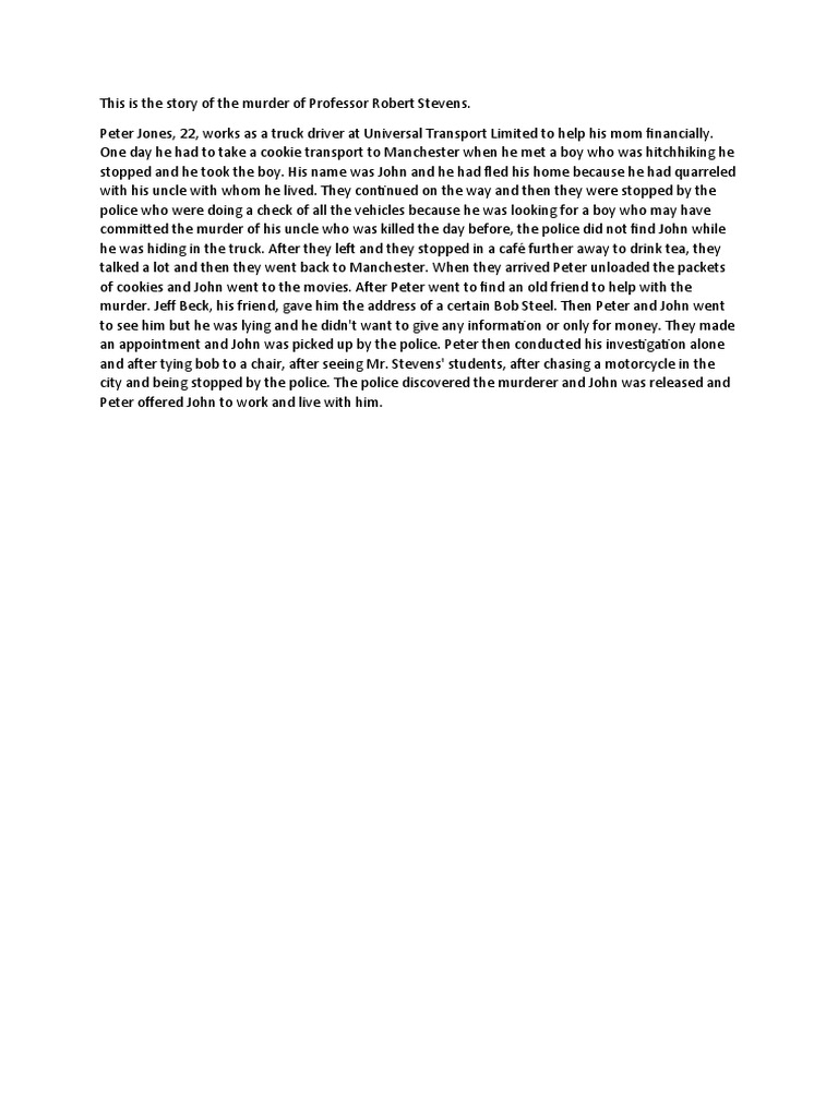 This Is The Story of The Murder of Professor Robert Stevens | PDF