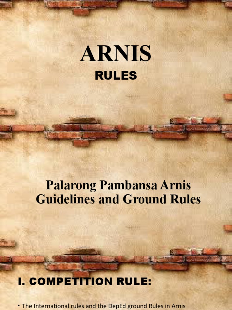 ARNIS Rules | PDF