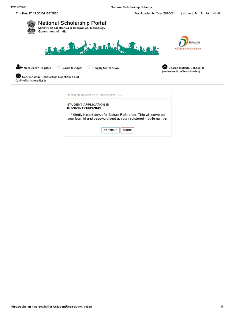 National Scholarship Scheme | PDF