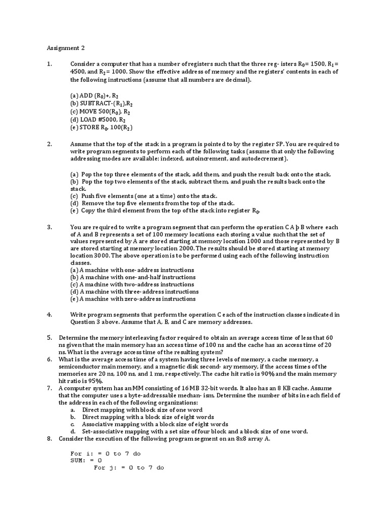 Assignment 2 | PDF | Computer Memory | Computer Data Storage
