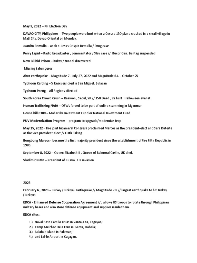 Current Events 2022 - 2023 | PDF