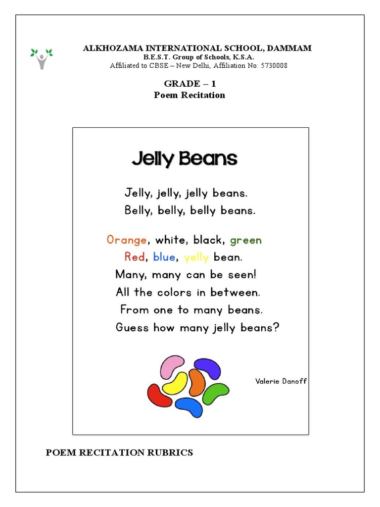 Grade1 Poem | PDF