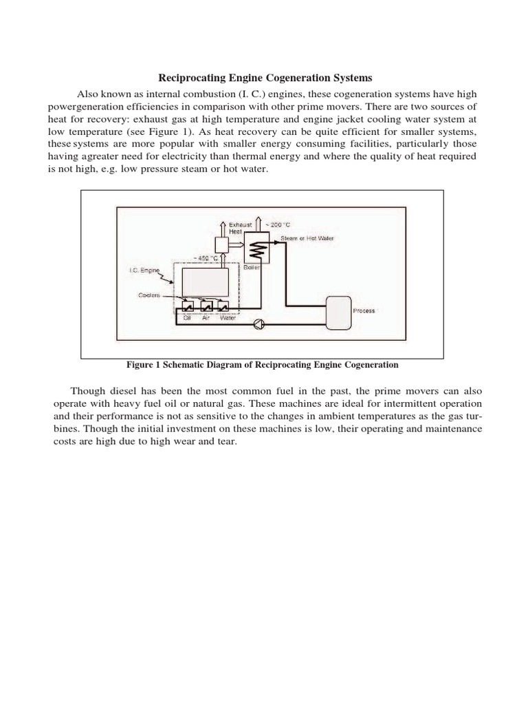 Reciprocating IC Engine Cogeneration | PDF