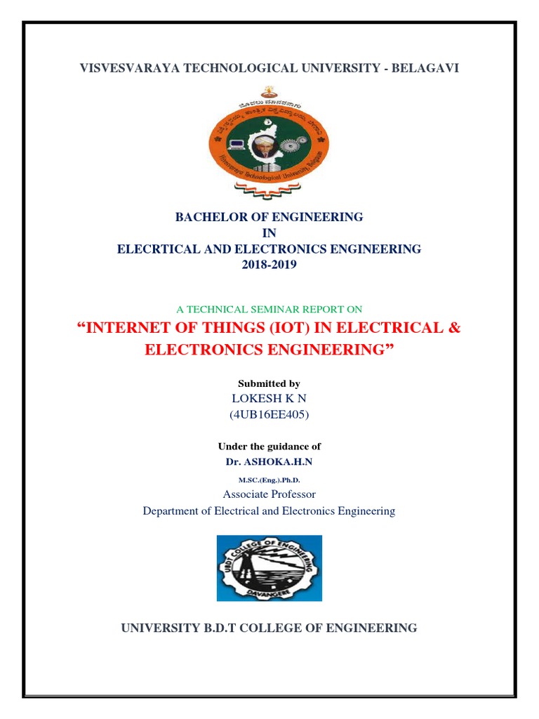 IoT in Electrical Engineering Seminar Report | PDF | Computers