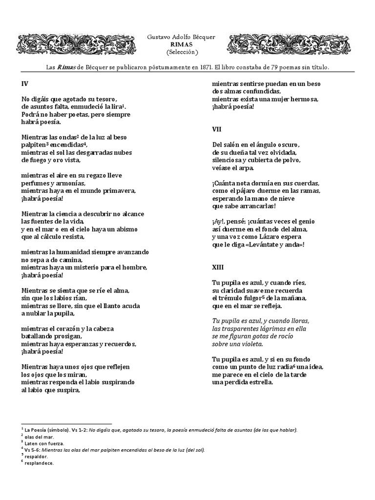 Rimas de Bécquer | PDF