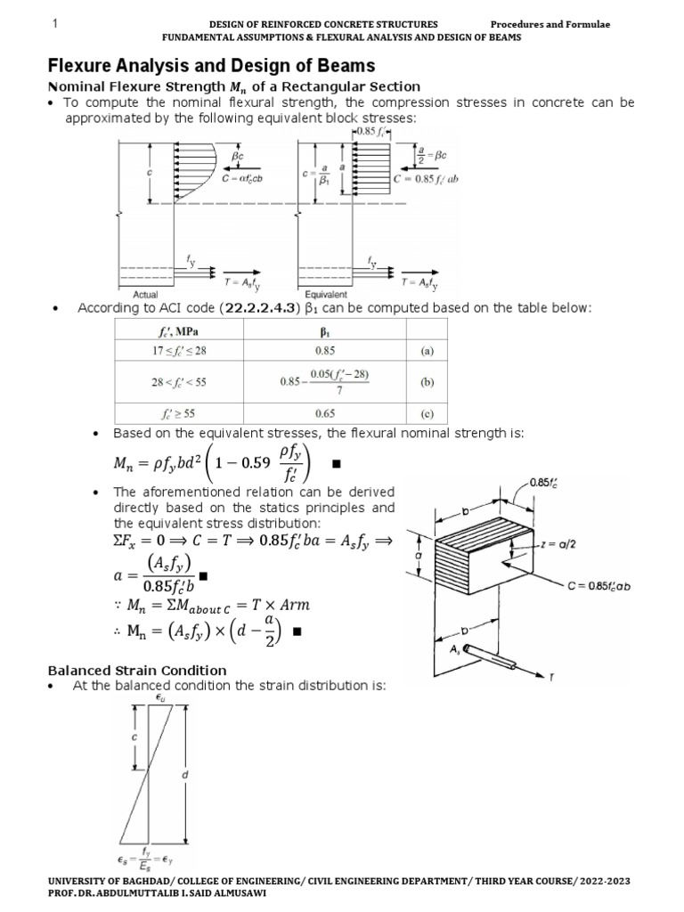 PROCEDURES AND FORMULAE Bending | PDF | Bending | Beam (Structure)