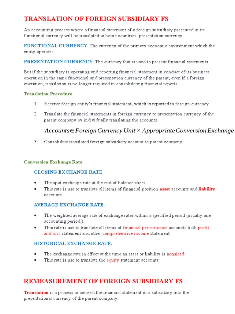 Translation and Remeasurement | PDF