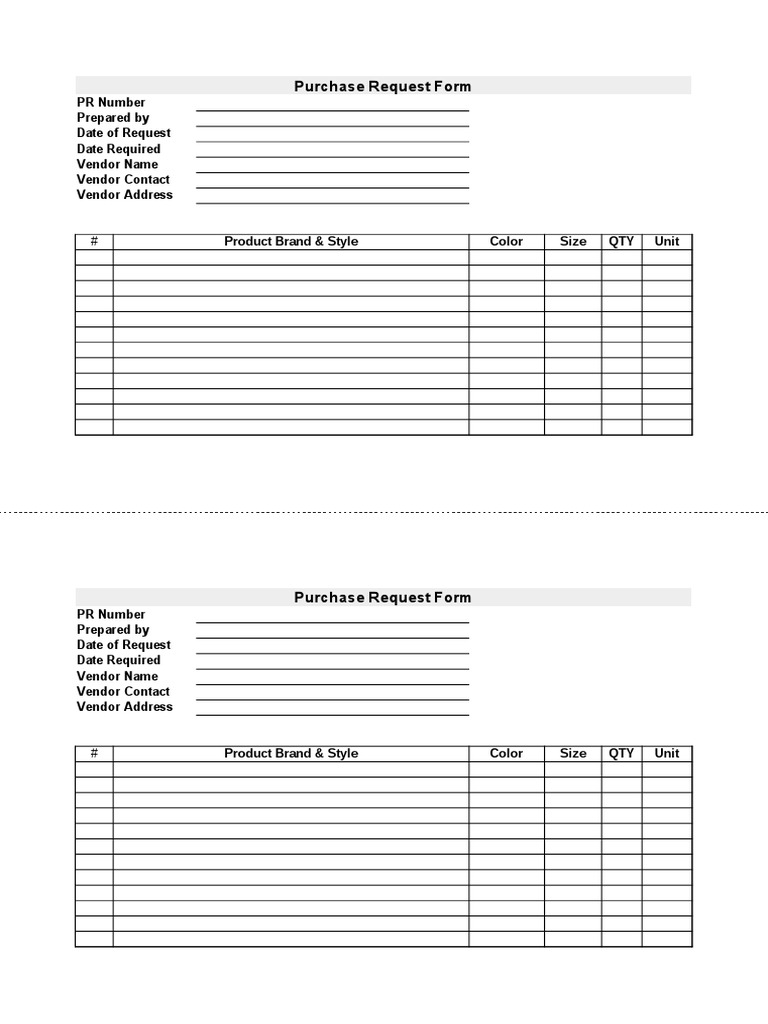 Purchase Request Form | PDF