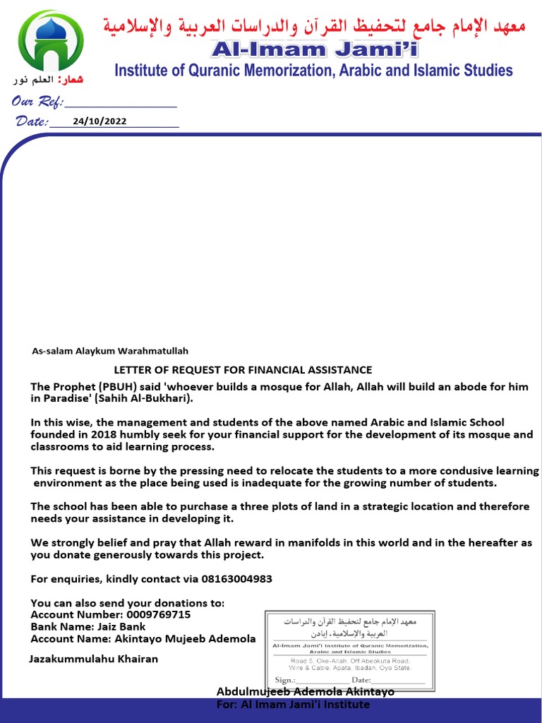 Financial Assistance For School | PDF